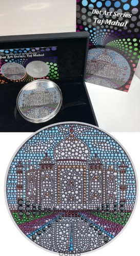 20$ TADŻ MAHAL Taj Mahal Dot Art 3oz Ag999 COINS